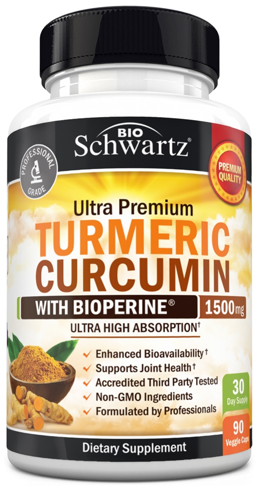BioSchwartz Turmeric Curcumin with BioPerine -- 1500 mg - 90 Veggie ... BioSchwartz Turmeric Curcumin with BioPerine -- 1500 mg - 90 Veggie ...