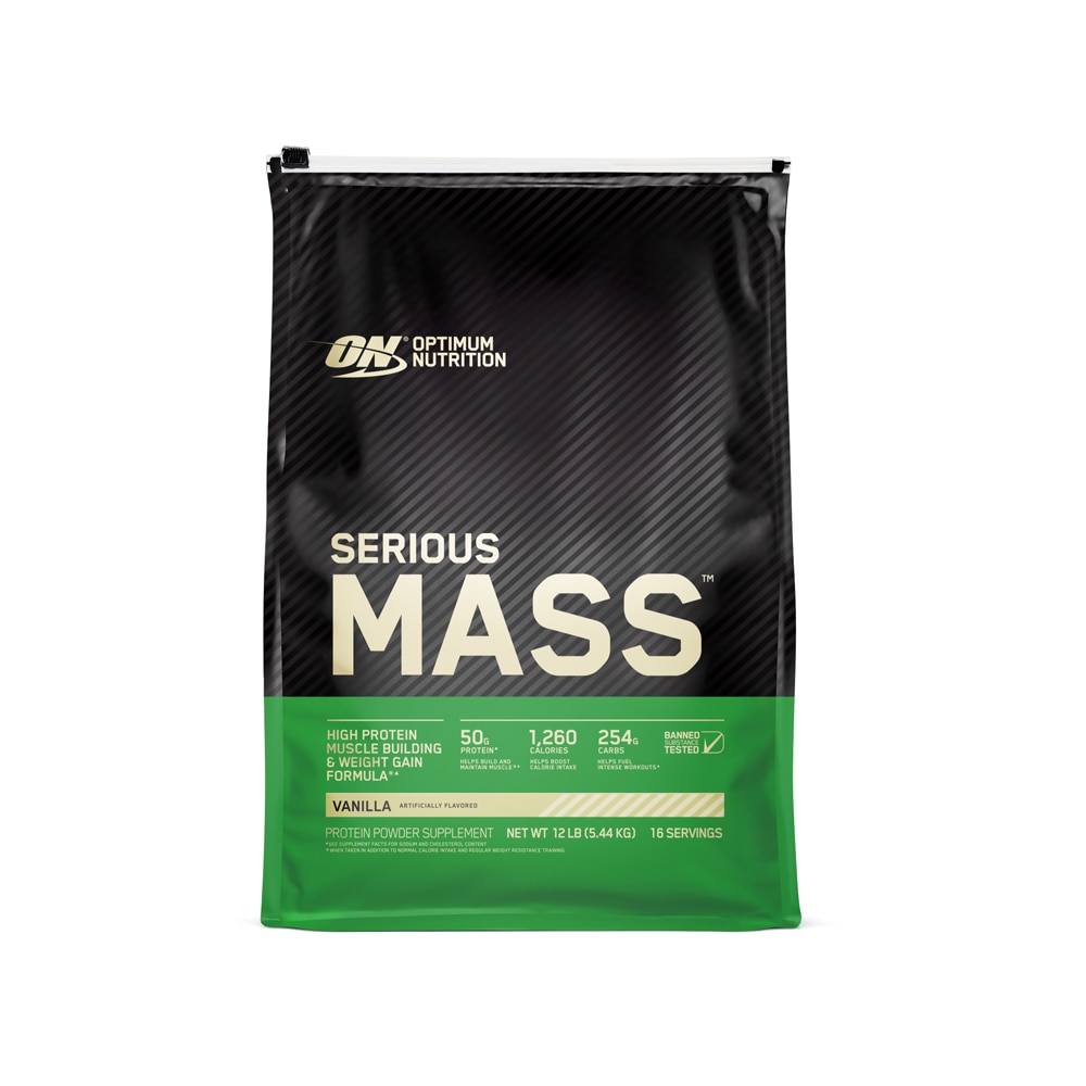 Optimum Nutrition Serious Mass Vanilla 12 Lbs Vitacost