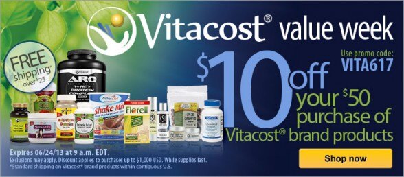 How to Get $10 off Your Vitacost Brand Purchase