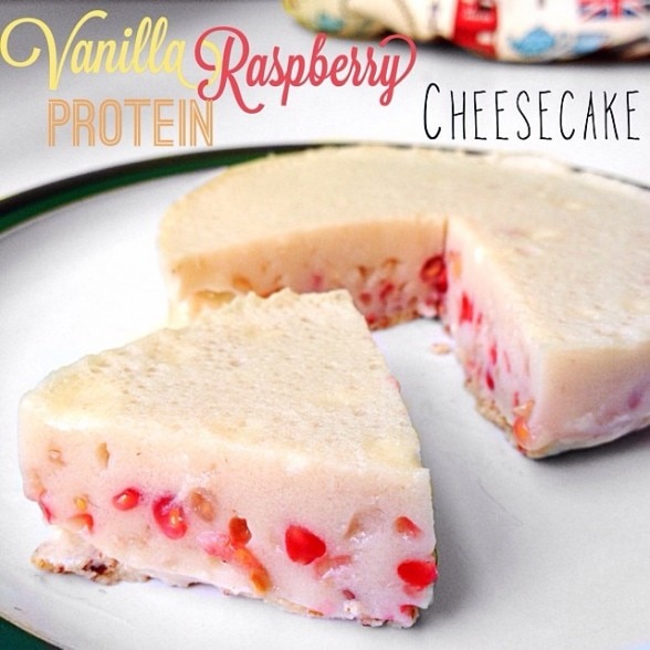 Vanilla-Raspberry Protein Cheesecake