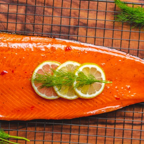 Sriracha-Honey Glazed Smoked Salmon