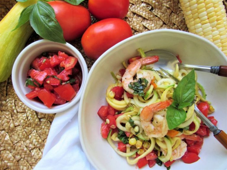 Zucchini Spaghetti with Shrimp & Pomodoro Sauce | Vitacost Blog