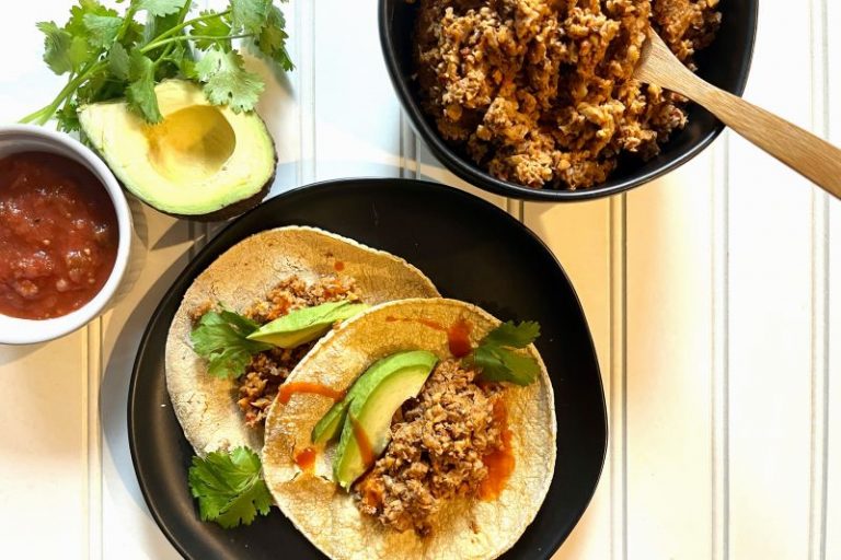 Vegan Tacos with Walnut, Mushroom & Cauliflower Filling